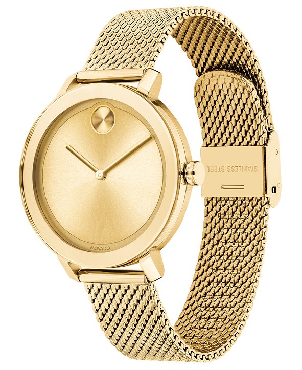Movado Women's Evolution Swiss Bold Light Gold Ion-Plated Stainless ...