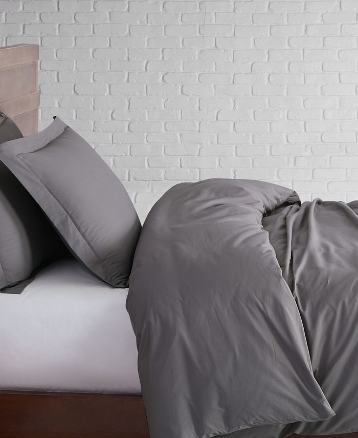 Brooklyn Loom Solid Cotton Percale Full/Queen 3-Pc. Duvet Set - Macy's
