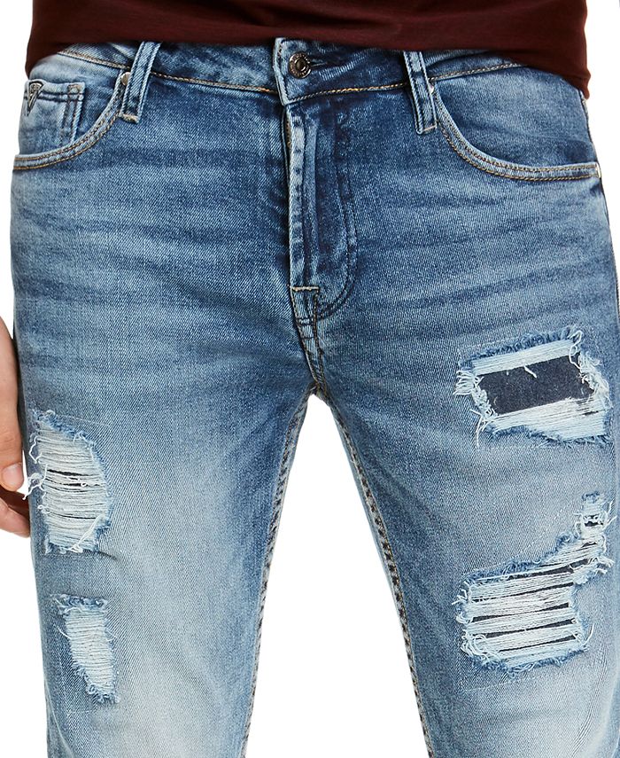 GUESS Men's Ripped Skinny Jeans - Macy's