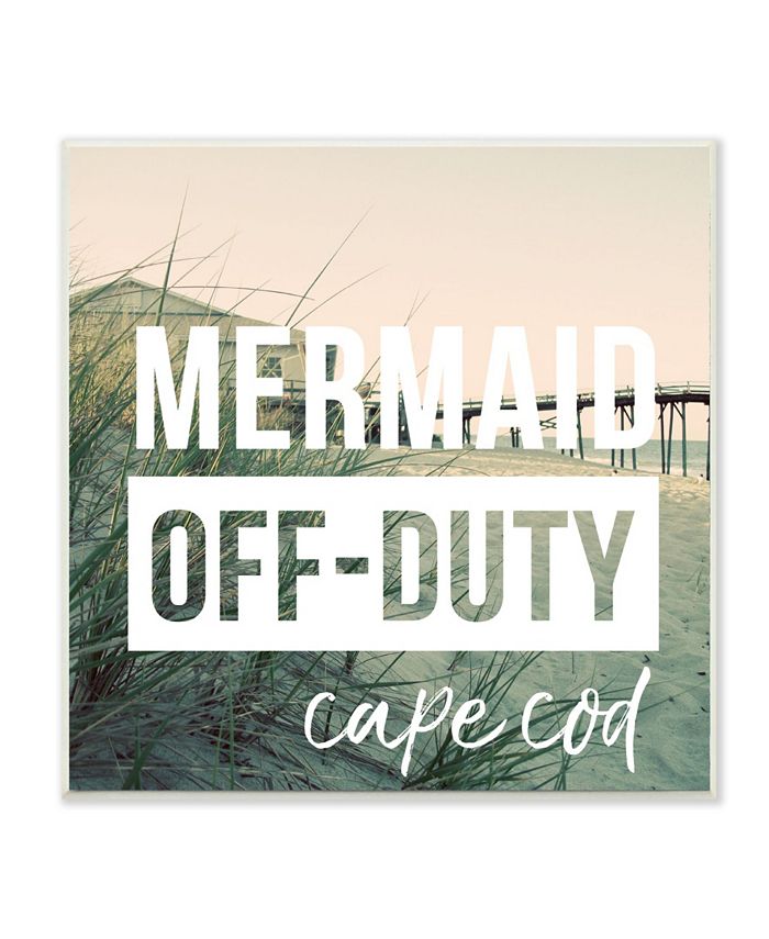 Stupell Industries Mermaid Off Duty Cape Cod Wall Plaque Art, 12" x 12 ...