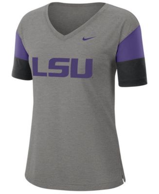 Nike Women's LSU Tigers Breathe V-Neck T-Shirt - Macy's