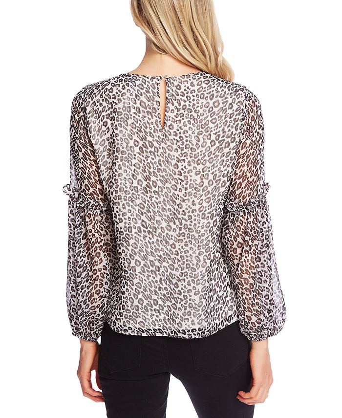CeCe Leopard-Print Ruffled Top - Macy's