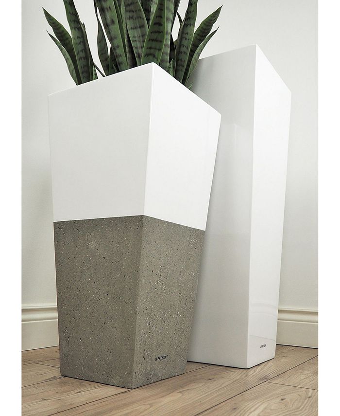 Le Present Lux Betona Fiberglass Planter Tapered 28" - Macy's