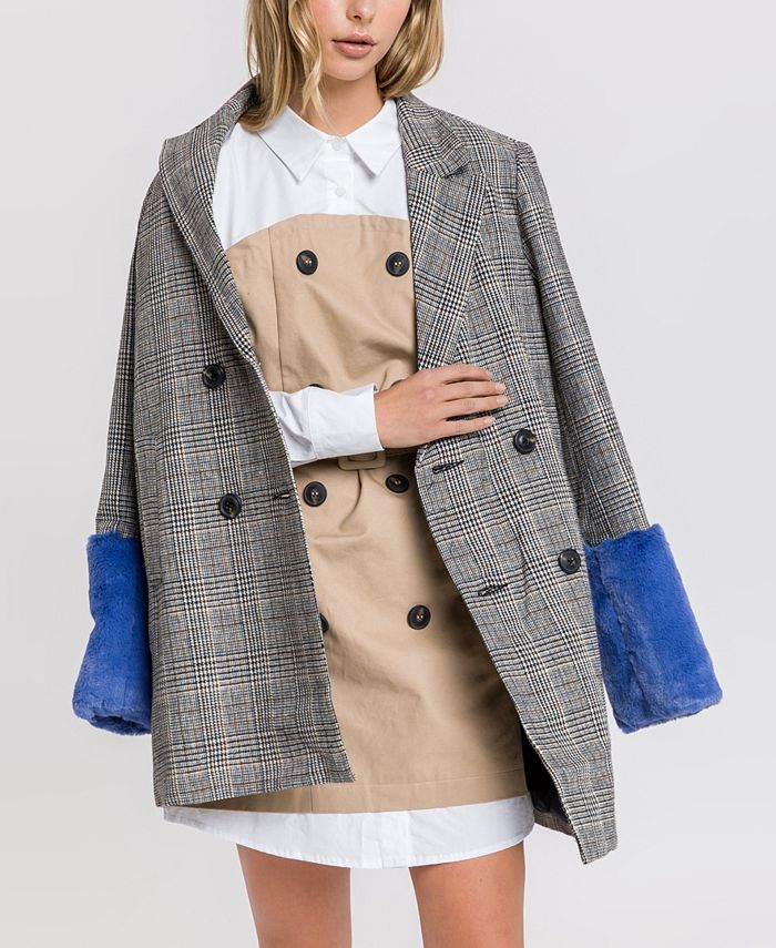 English Factory Jacket with Combo Faux Fur - Macy's