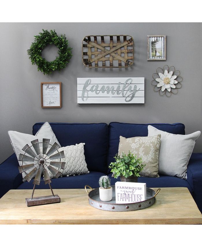 Stratton Home Décor Stratton Home Decor Galvanized Family Planked Sign ...