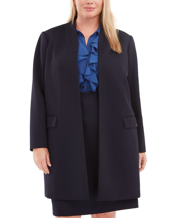 Calvin Klein Plus Size Textured Topper Jacket - Macy's