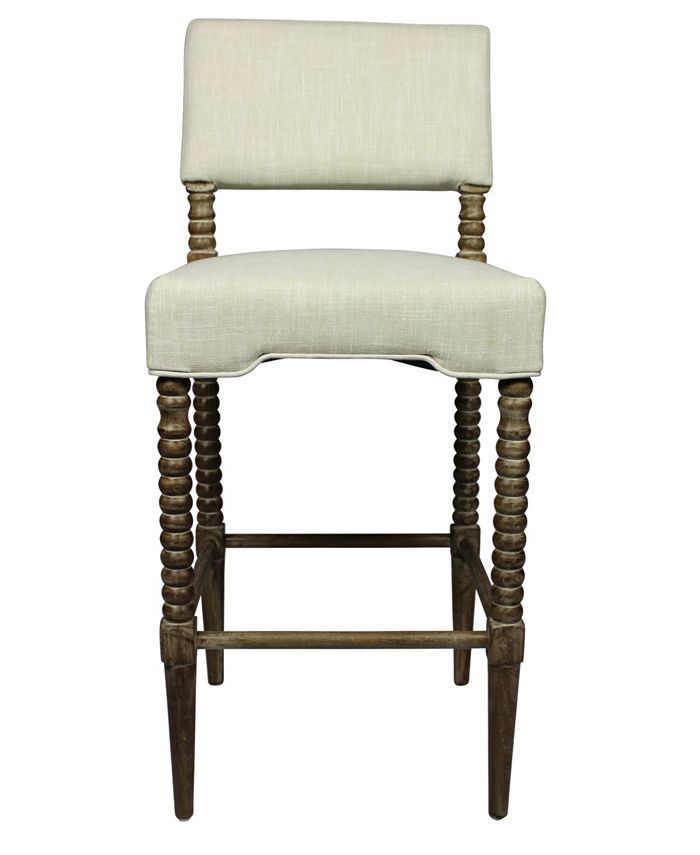 Moti Enfield Bar Stool with Decorative Wood Frame - Macy's