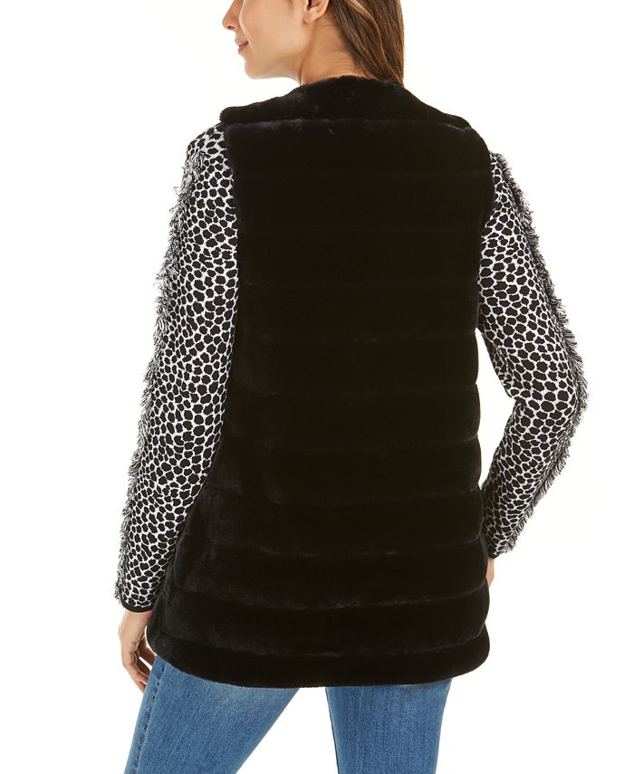 INC International Concepts INC Quilted Faux-Fur Duster, Created for ...