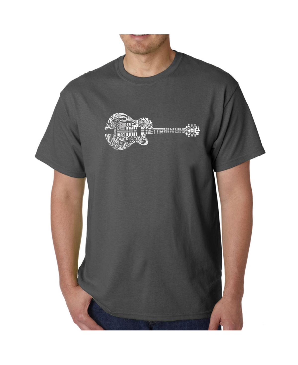 Click here for La Pop Art Mens Word Art T-Shirt - Country Guitar... prices