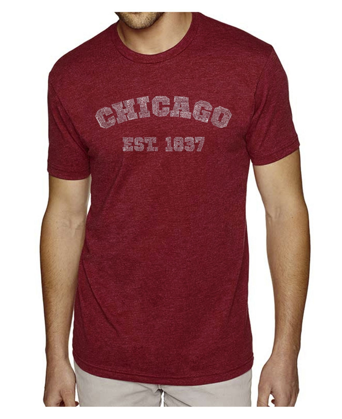 Click here for La Pop Art Mens Premium Word Art T-Shirt - Chicago... prices