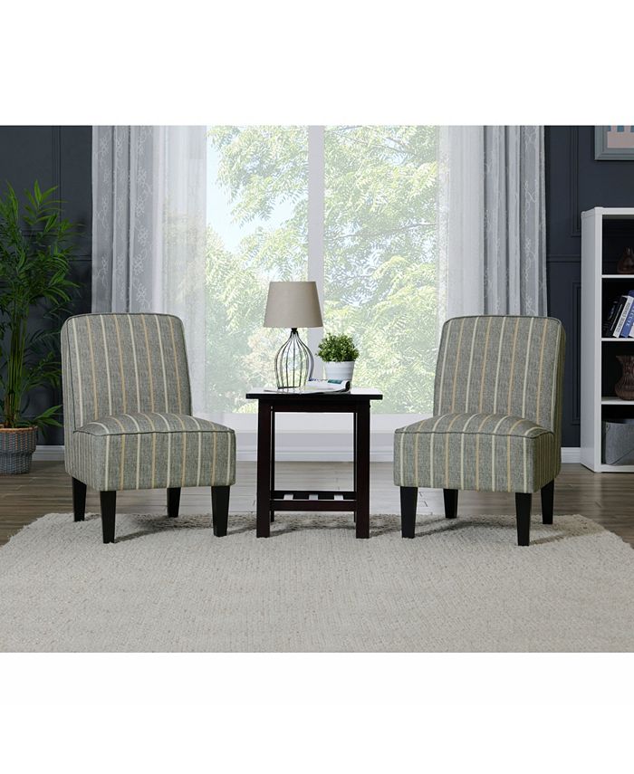 Handy Living Bryce Armless Accent Chairs, Set of 2 - Macy's