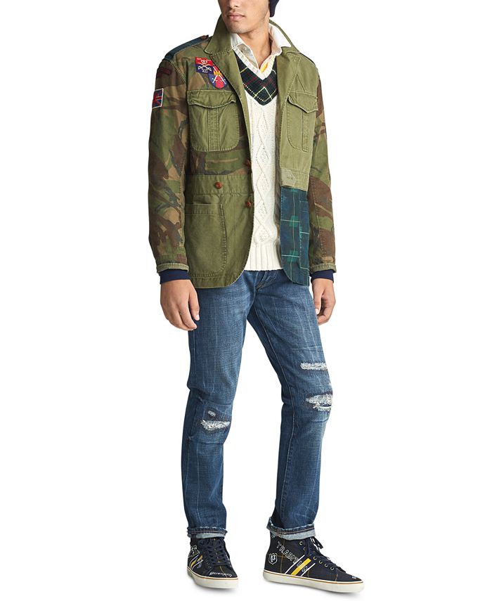 Polo Ralph Lauren Men's Patchwork Cotton Canvas Jacket - Macy's