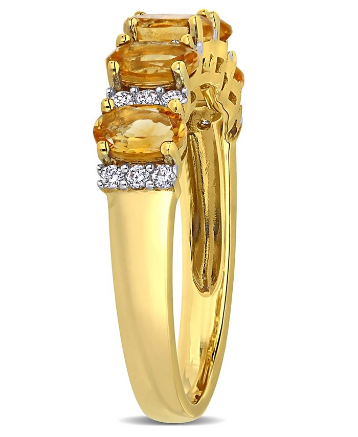 Macy's Citrine (1-1/6 ct. t.w.) and Diamond (1/6 ct. t.w.) Semi ...