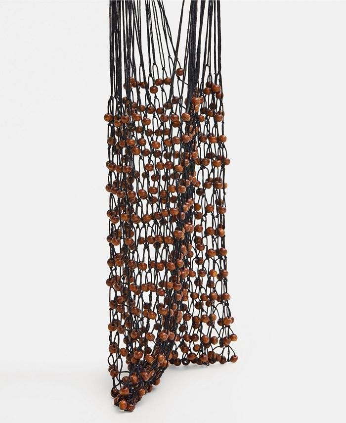 MANGO Net Wood Bag - Macy's