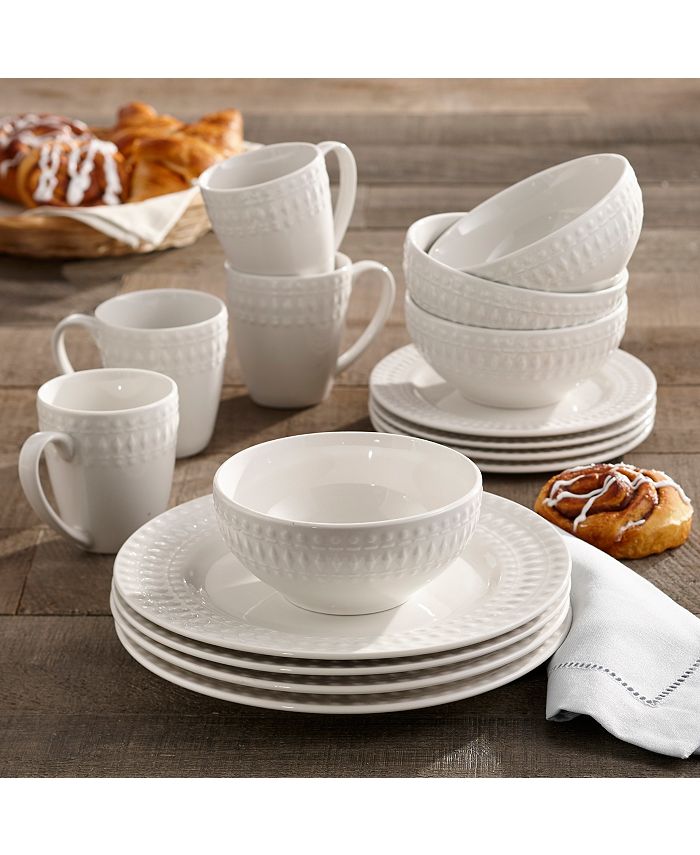 Elle Decor Amelie Porcelain 16 Pc Dinnerware Set - Macy's