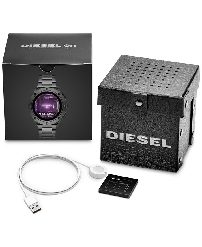 Diesel Tech Men's Axial Gunmetal Ion-Plated Stainless Steel Bracelet ...