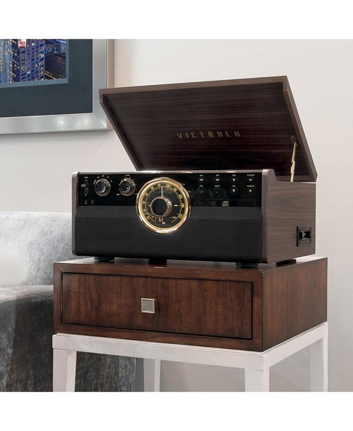 Innovative Technology Victrola 6-in-1 Wood Empire Mid Century Modern ...