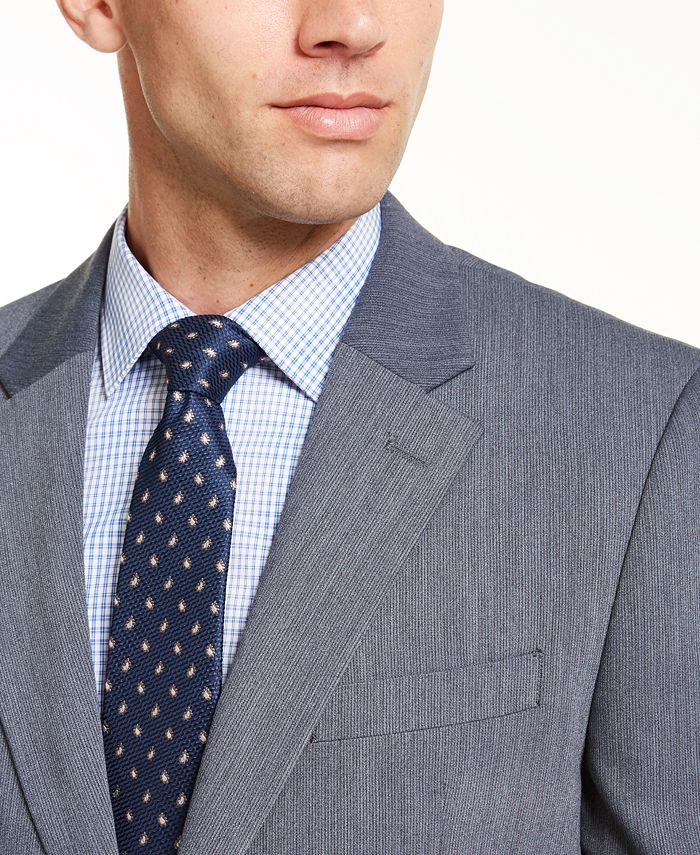 Nautica Men's Modern-Fit Bi-Stretch Navy Blue Stripe Suit - Macy's