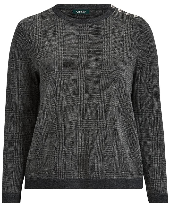 Lauren Ralph Lauren Plus Size Merino-Wool Sweater - Macy's