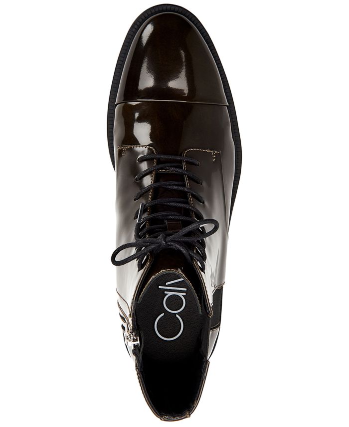 Calvin Klein Men's Cronus Patent Leather Boots - Macy's