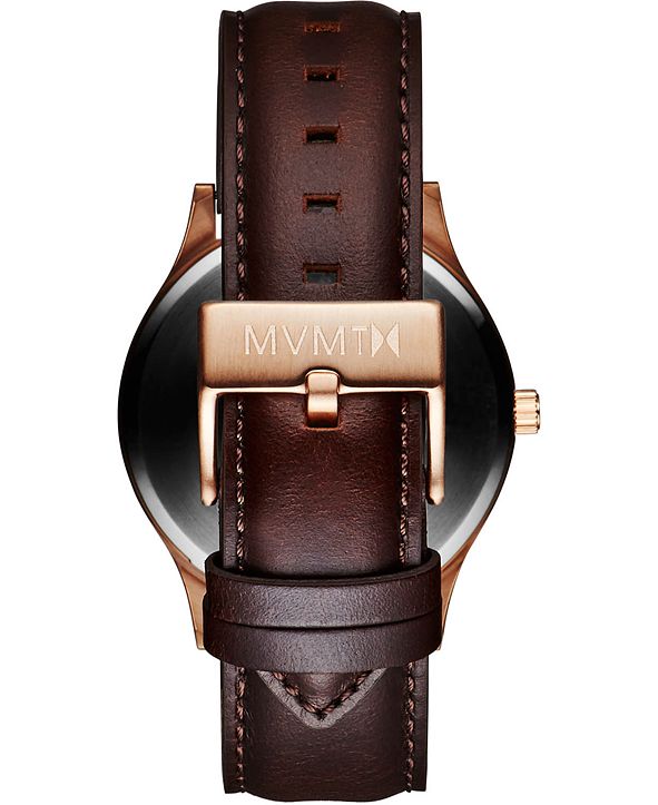 MVMT Men's The 40 Brown Leather Strap Watch 40mm & Reviews - Watches ...
