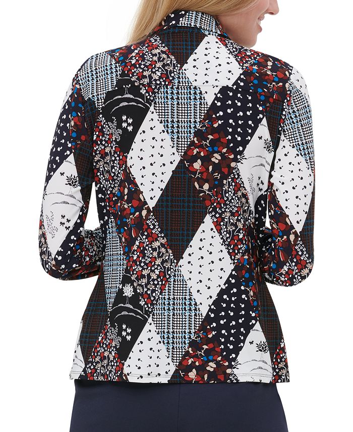 Tommy Hilfiger Printed Patchwork Button-Up Shirt - Macy's