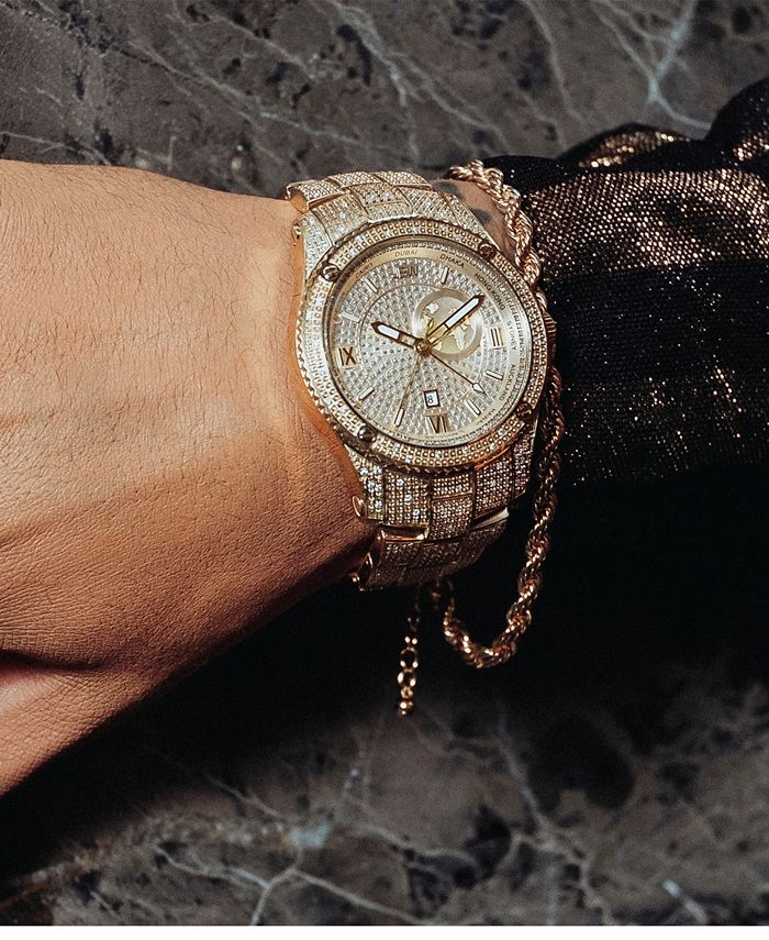 Jbw Men's Jet Setter GMT 18K Gold-Plated Stainless Steel Bracelet Watch ...