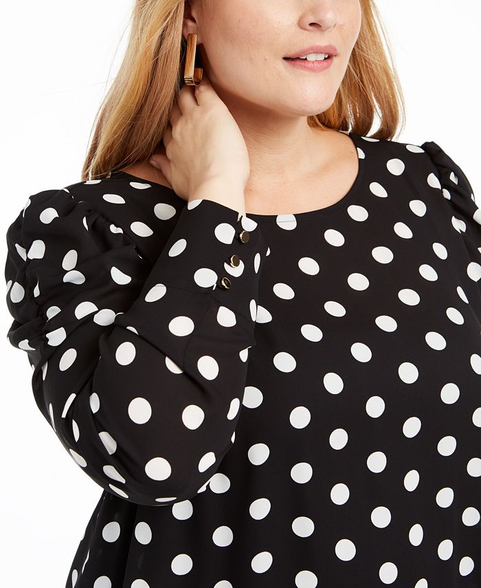 Alfani Plus Size Polka-Dot Top, Created for Macy's - Macy's