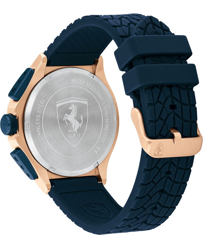 Ferrari Men's Chronograph Race Day Blue Silicone Strap Watch 44mm - Macy's