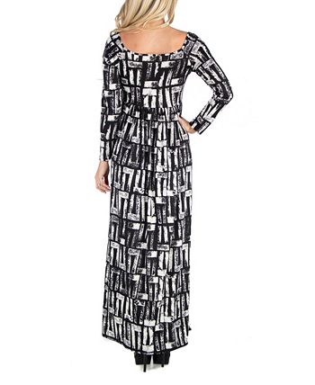 24seven Comfort Apparel Women's Long Sleeve Maxi Dress - Macy's