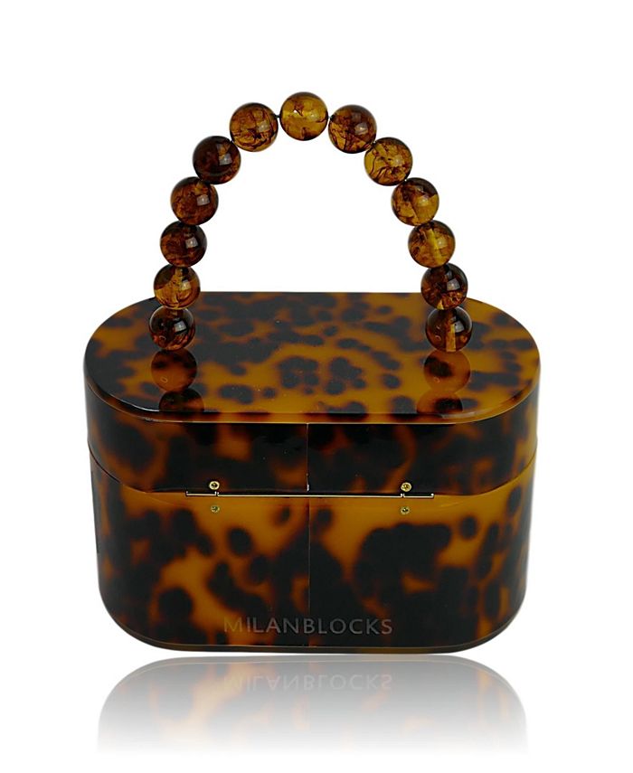Milanblocks 80's Vintage-Like Tortoise Acrylic Lunch Box Clutch Bag ...