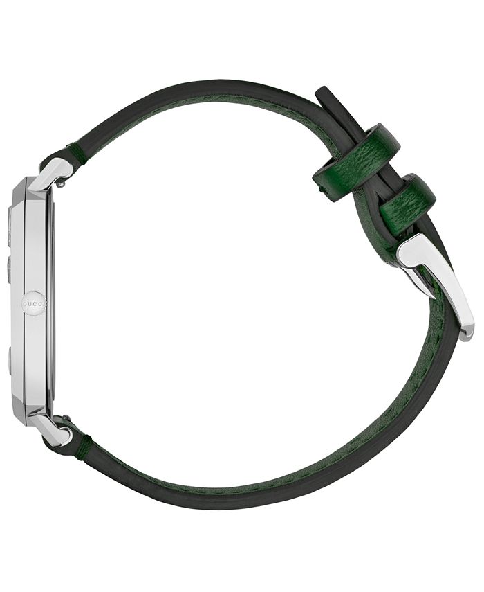 Gucci Men's Grip Green Leather Strap Watch 38mm - Macy's