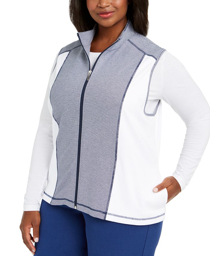 Alfred Dunner Plus Size Road Trip Zip-Front Vest - Macy's