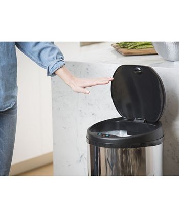 Hamilton Beach Brushed Stainless Steel Motion Sensor 2 Piece Trashcan ...