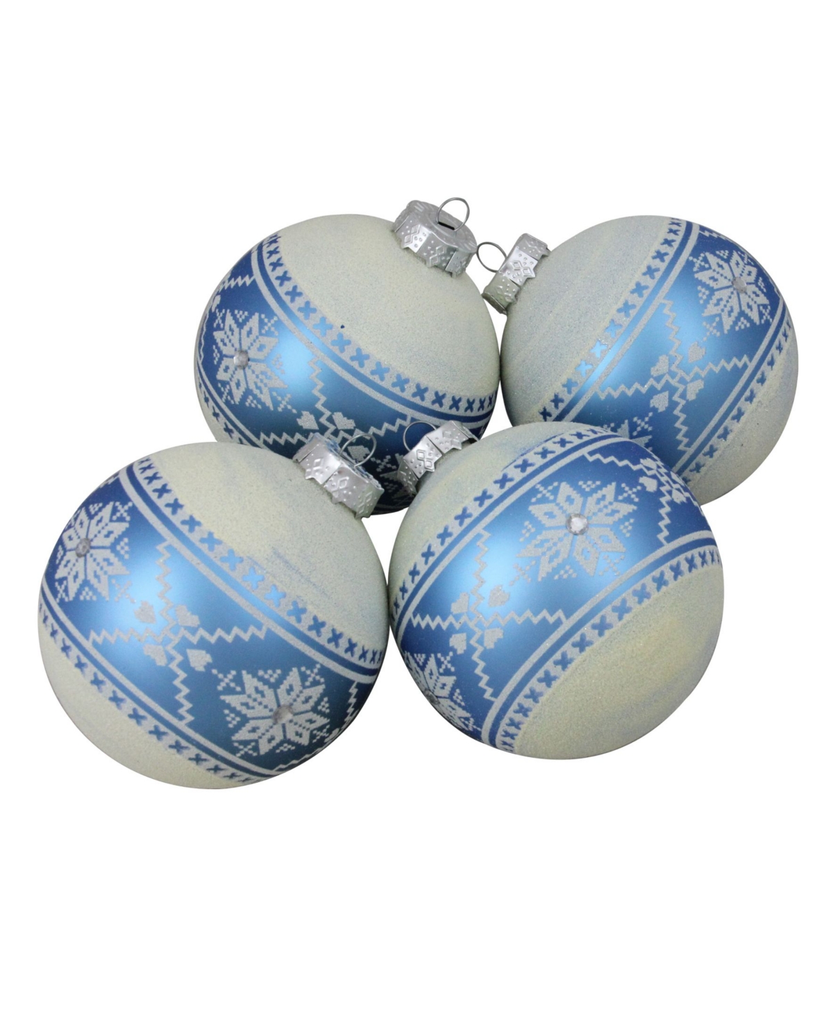 Click here for Northlight 4-Piece Set of Silver Glitter Nordic Pa... prices