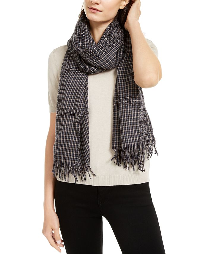 Weekend Max Mara Wool Checkered Scarf - Macy's