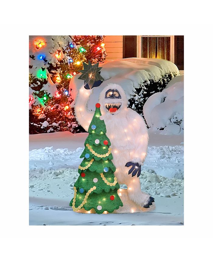 Northlight 32" Pre-Lit Faux Fur Bumble with Tree and Star Christmas ...