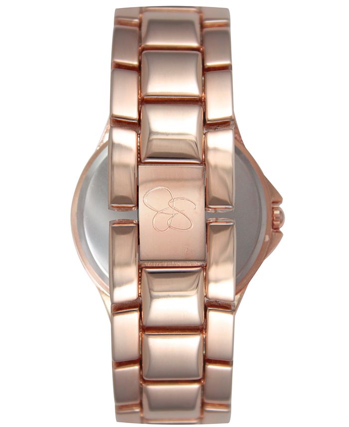 Jessica Simpson Women's Crystal Encrusted Rose Gold Plated Bracelet ...