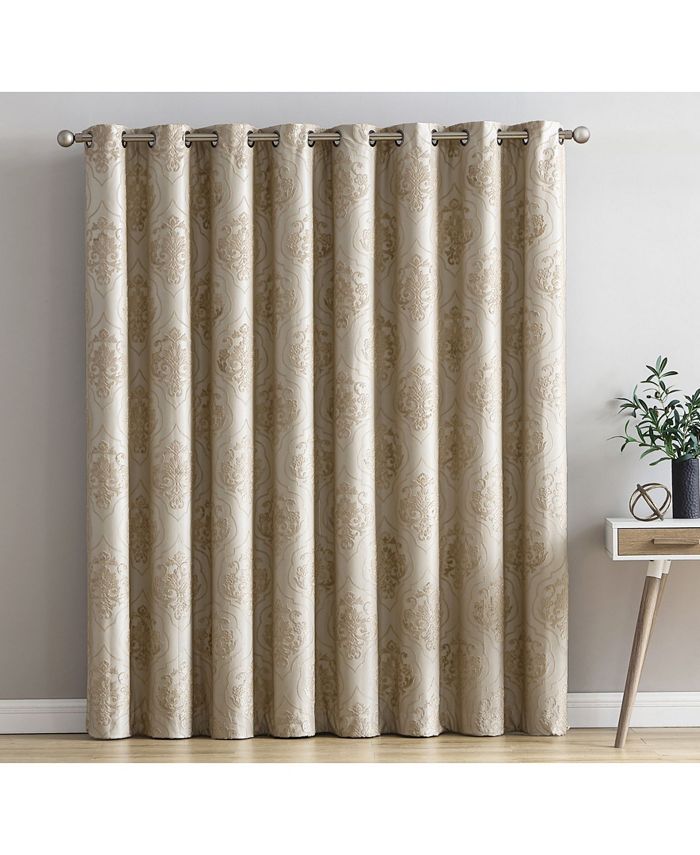 HLC.me Obscura by Newcastle Damask Flocked 100% Blackout Grommet Patio Door Panel - 100 W x 84 L ...