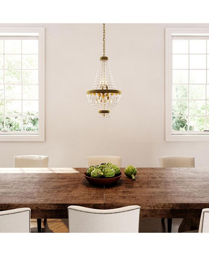 Worldwide Lighting Metropolitan 5-Light Antique Bronze Finish and Clear ...