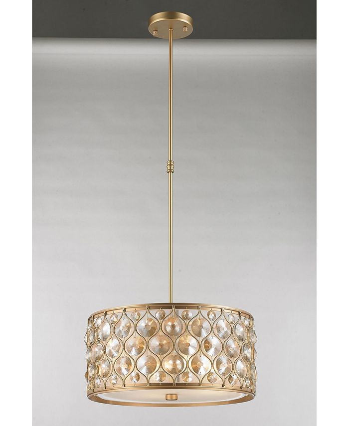 Worldwide Lighting Paris 4-Light Matte Gold Tone Finish with Crystal ...
