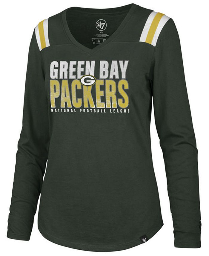 '47 Brand Women's Green Bay Packers Flash Long Sleeve T-Shirt - Macy's