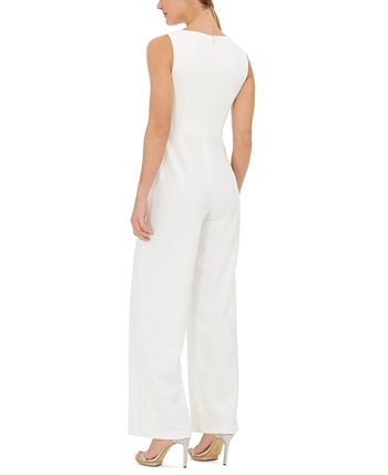 Calvin Klein Wide-Leg Scuba Crepe Jumpsuit - Macy's