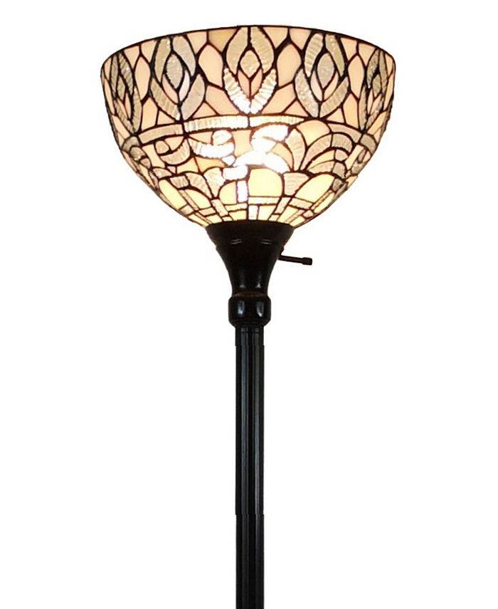 Amora Lighting Tiffany Style Torchiere Floor Lamp - Macy's