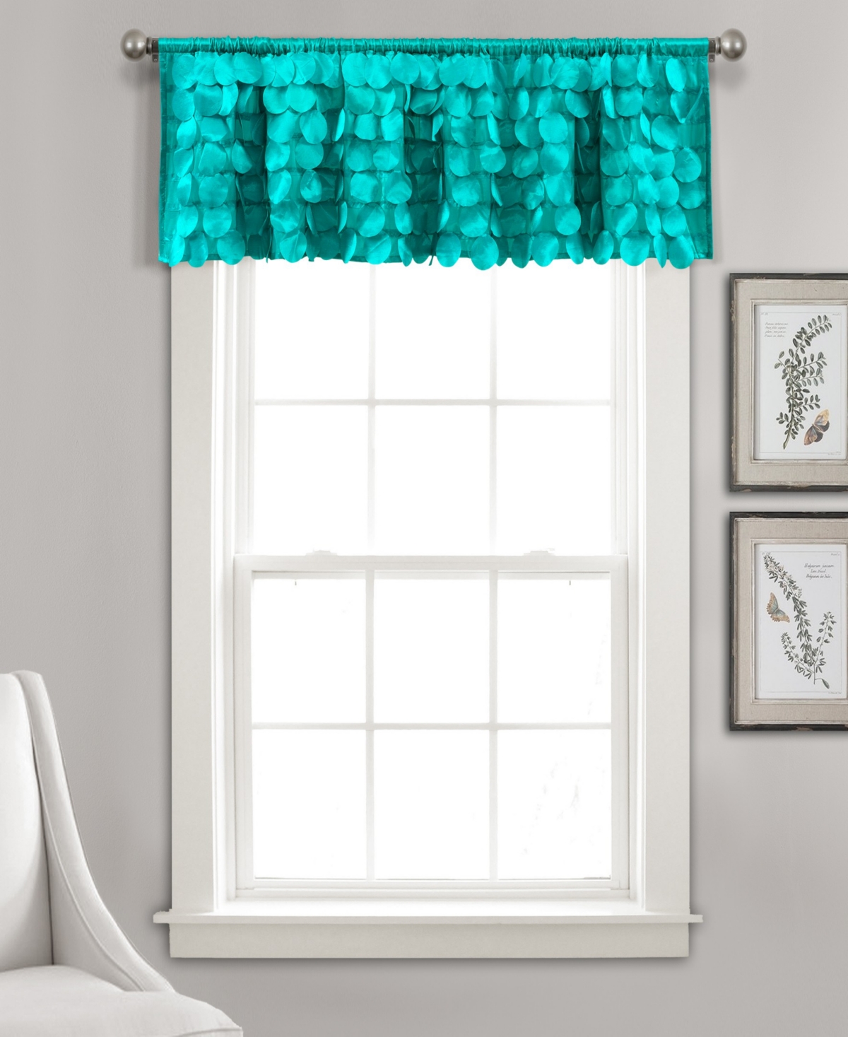 Click here for Gigi 70 x 14 Window Valance - Turquoise/ prices