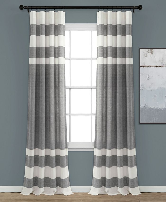 Lush Décor Cape Cod Stripe 40" x 95" Curtain Set - Macy's
