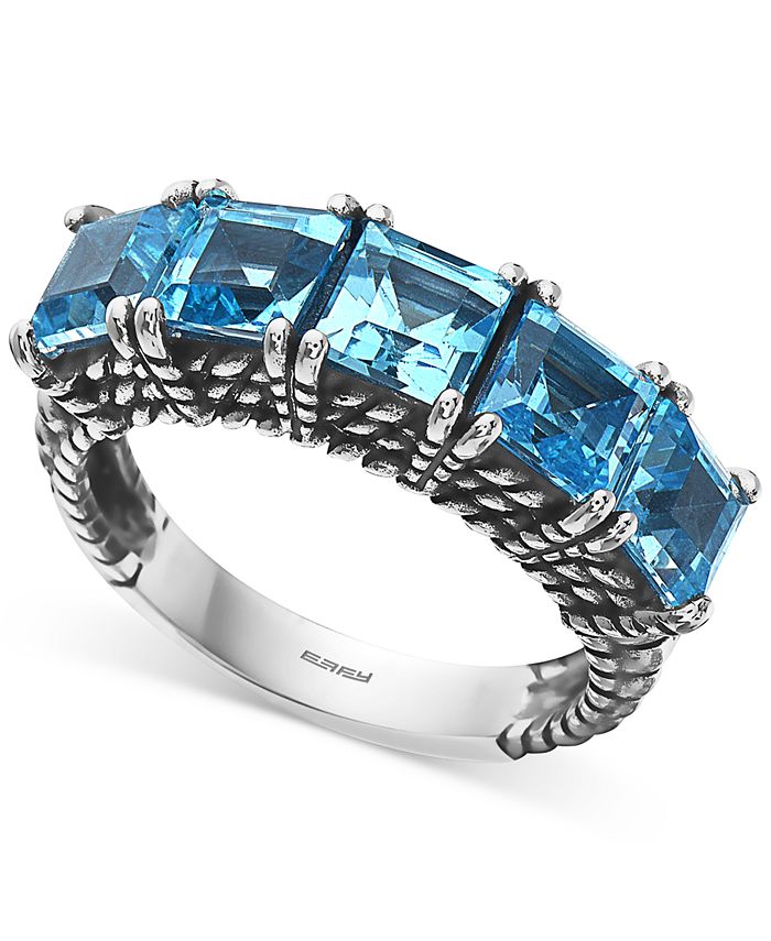 EFFY Collection EFFY® Blue Topaz Five-Stone Statement Ring (4-3/8 ct. t ...