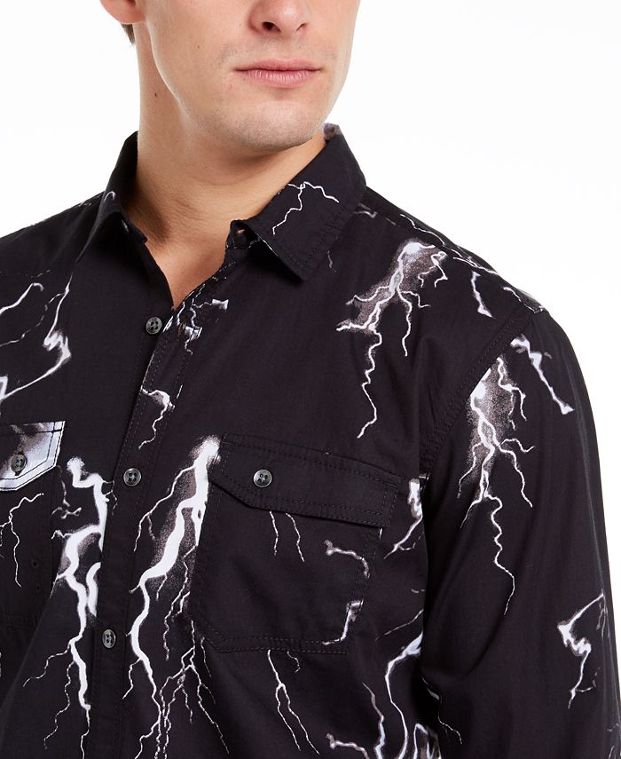 INC International Concepts INC Men's Regular-Fit Lightning-Print Shirt ...