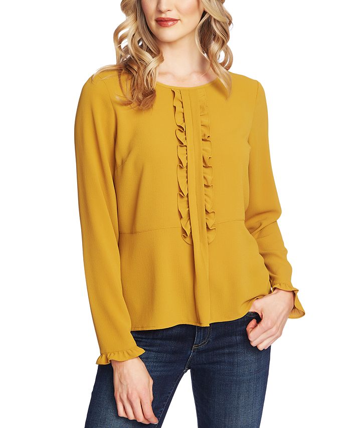 CeCe Ruffled Long-Sleeve Top - Macy's