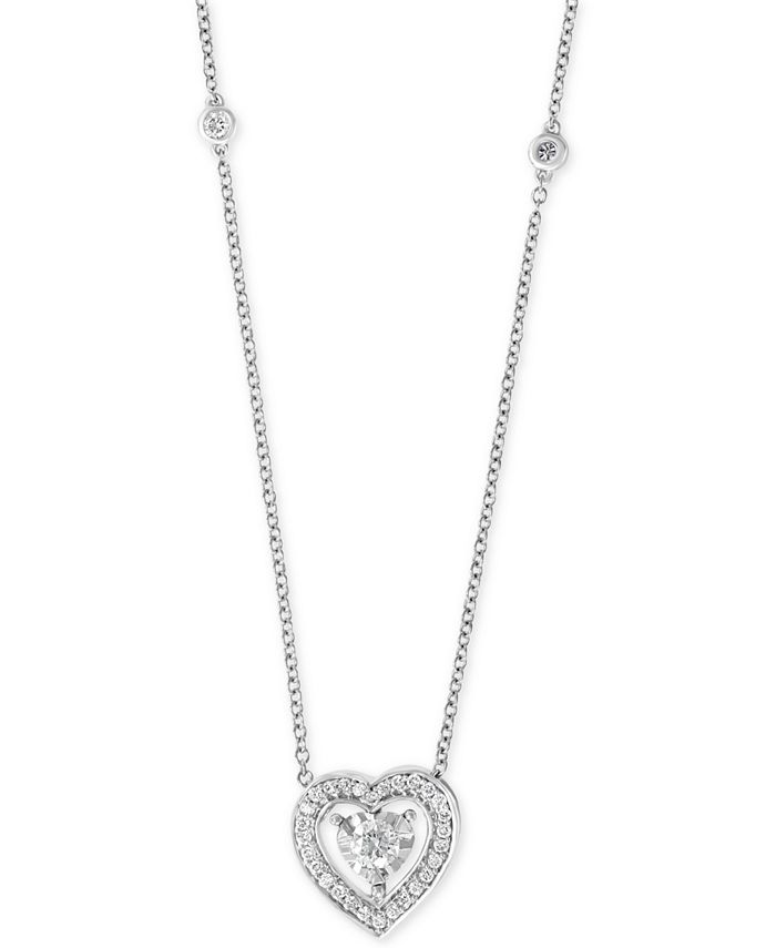EFFY Collection EFFY® Diamond Heart 18" Pendant Necklace (3/8 ct. t.w ...